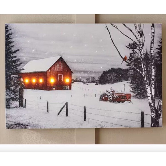 Unbranded | Accents | New Led Light Up Canvas Frame Art Snowy Winter ...
